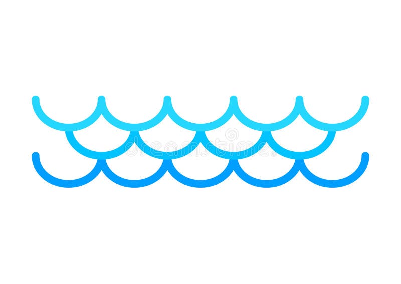 Water Waves Symbol, Wave Water Ripple Flow for Graphic, Water Splash ...