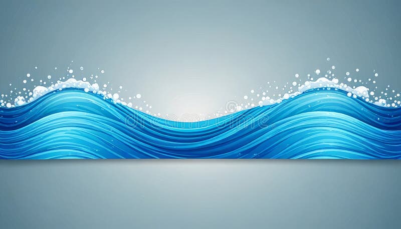 Water Waves Wave Banner Background Stock Illustration - Illustration of ...