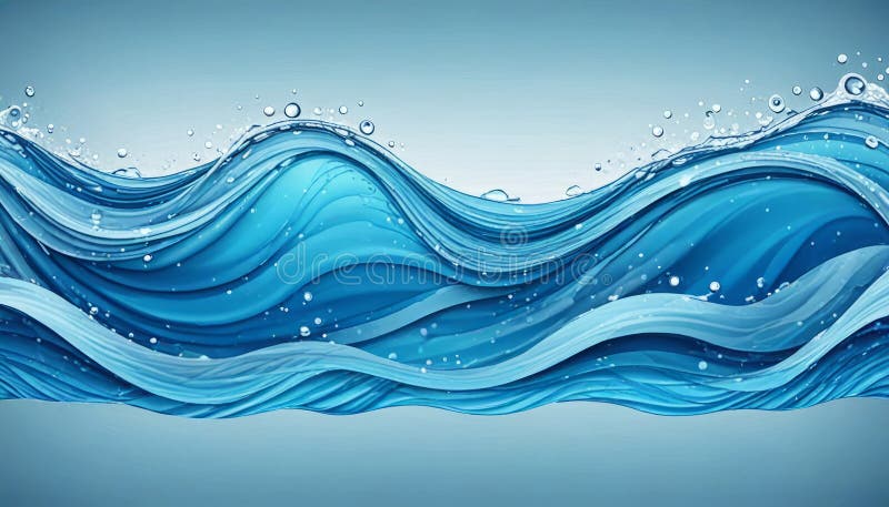Water Waves Wave Banner Background Stock Illustration - Illustration of ...