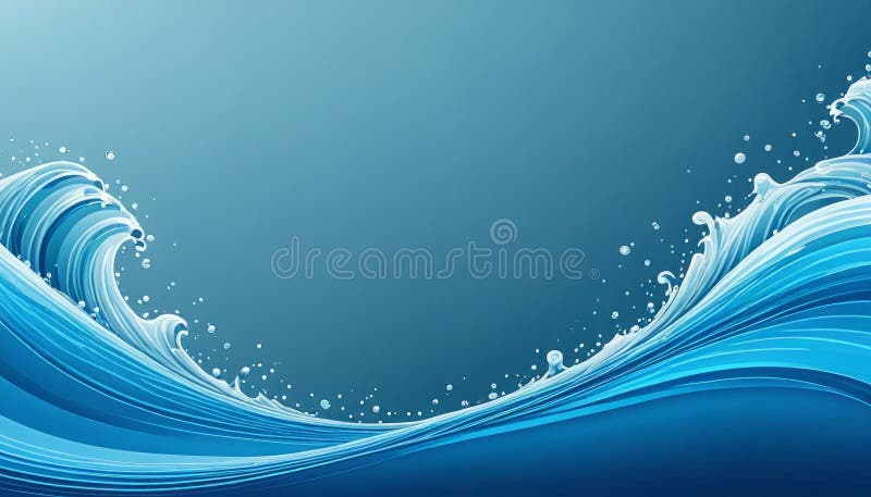 Water Waves Wave Banner Background Stock Illustration - Illustration of ...