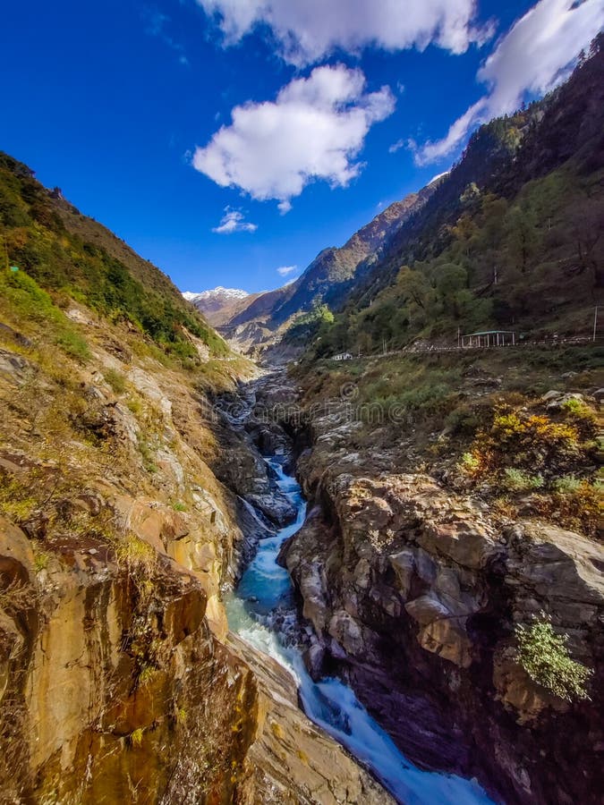 Water Way of Kedarnath Uttrakhand, Source of Mandakini River Stock Photo - Image of cliff ...