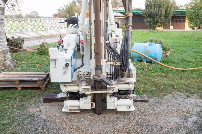 Water Well Drill. Industrial Machinery Drilling with Mining Tower Stock ...