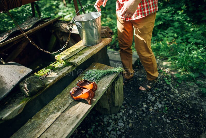 Well in forest stock image. Image of stone, yellow, autumn - 30480683