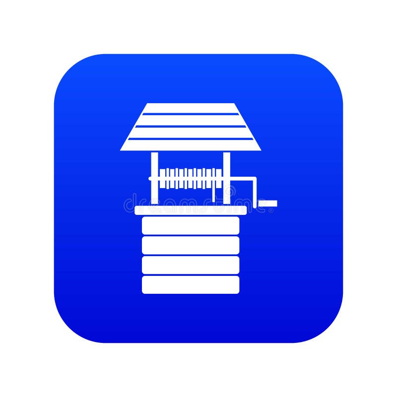 Water Well Icon Digital Blue Stock Vector - Illustration of pump ...