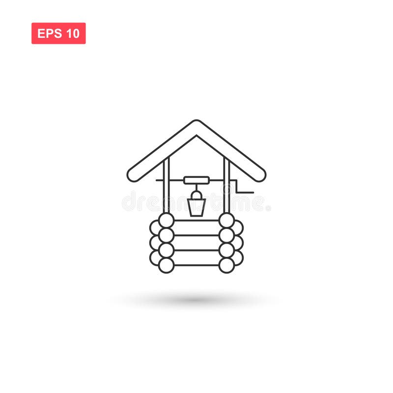 Water Well Icon Vector Design Isolated 7 Stock Vector - Illustration of ...