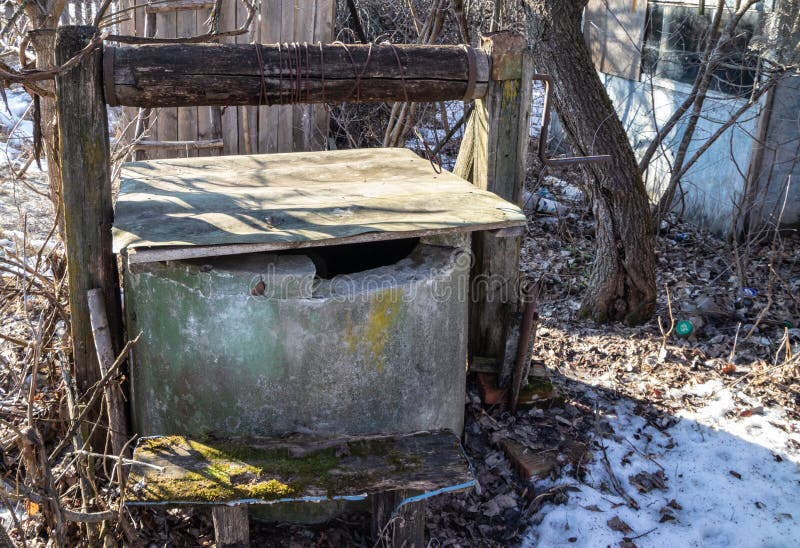 Water well old rustic. stock photo. Image of garden - 140694762