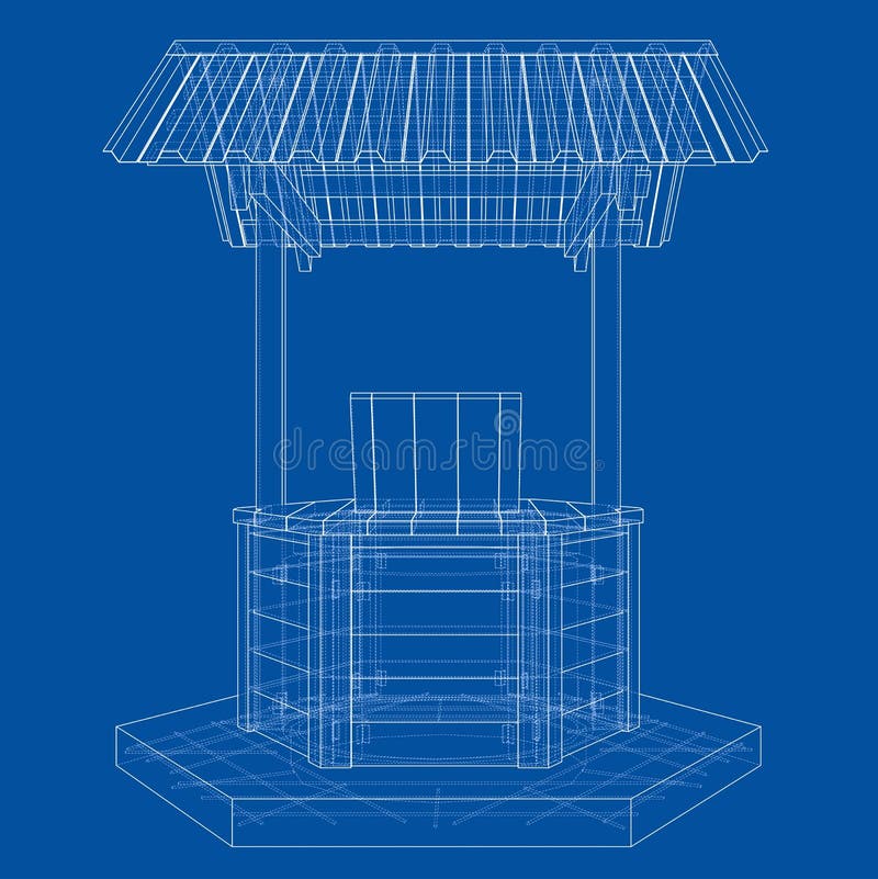 Water Well project. Vector stock vector. Illustration of sketch - 115810870