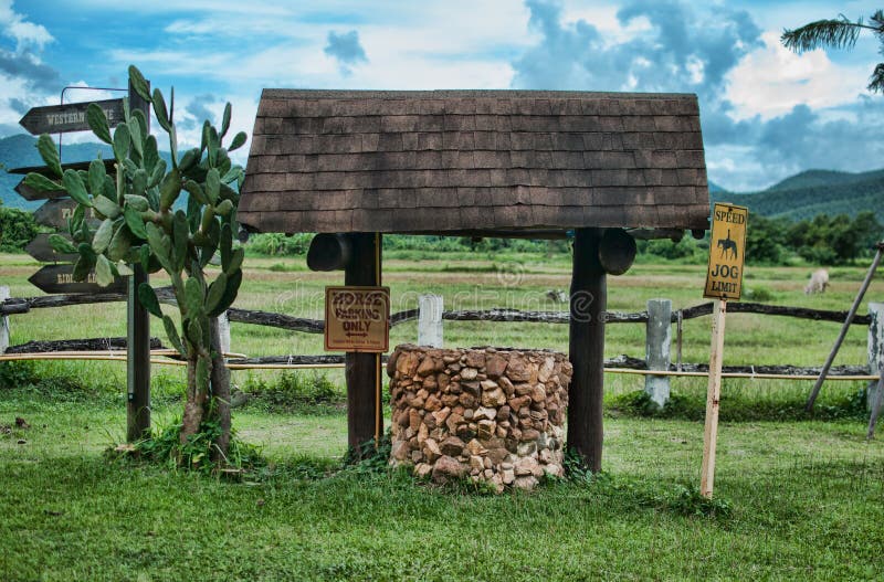 Water well stock photo. Image of green, rice, hill, field - 42488462