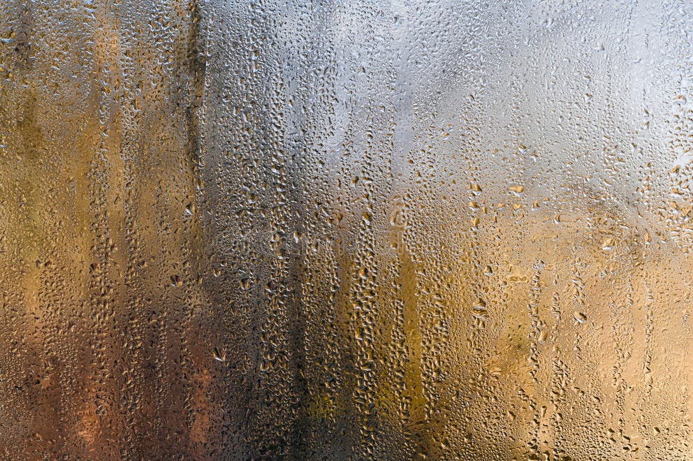 Water on the Wet Glass of the Window. Stock Photo - Image of glass ...