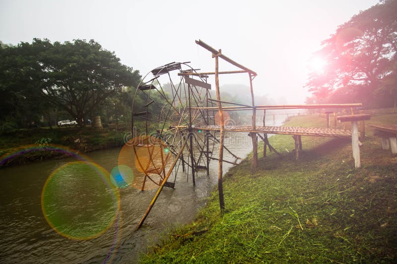 Water wheel stock image. Image of travel, bamboo, waterwheel - 275187501