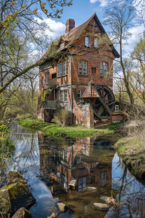 Water Wheel House stock photo. Image of country, natural - 375524938