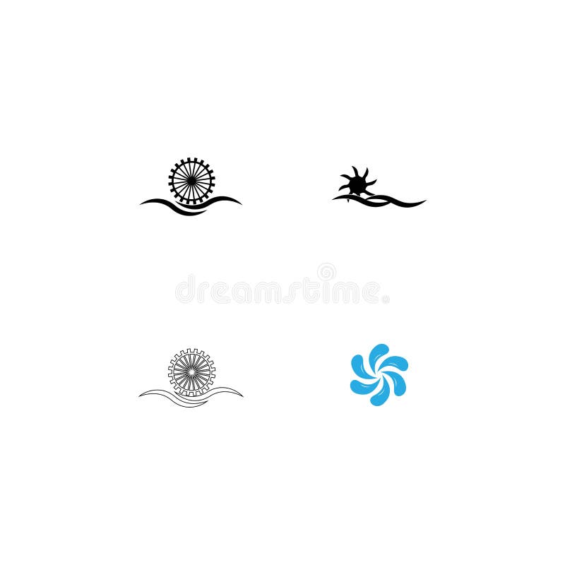 Water wheel logo stock vector. Illustration of sign - 203432144