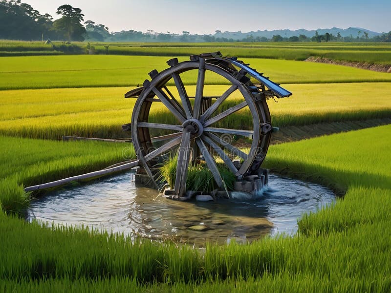 Water Wheel Irrigation Stock Illustrations – 209 Water Wheel Irrigation ...