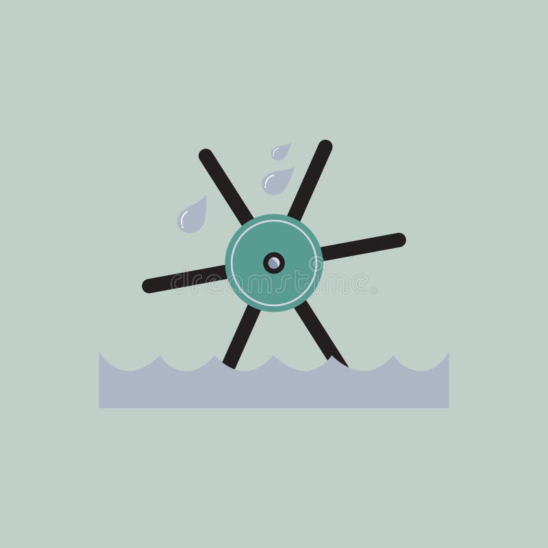 Water Wheel. Vector Illustration Decorative Design Stock Vector ...