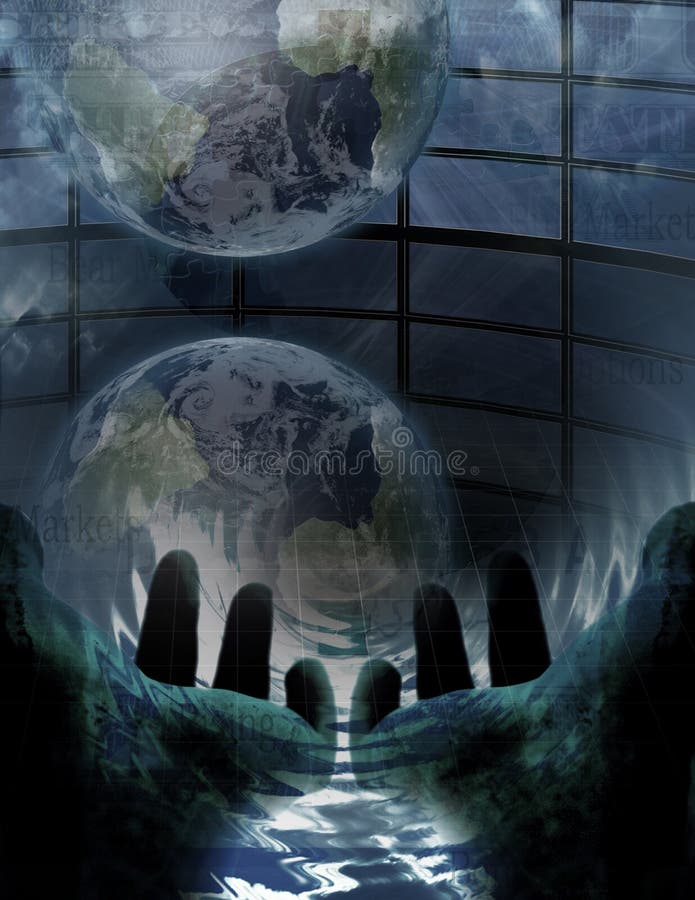 Water world. Planet Earth stock illustration. Illustration of digital ...