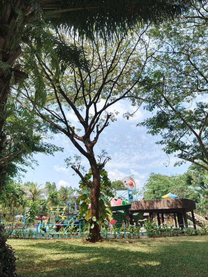 Waterboom stock image. Image of kolam, waterpark, view - 372802243