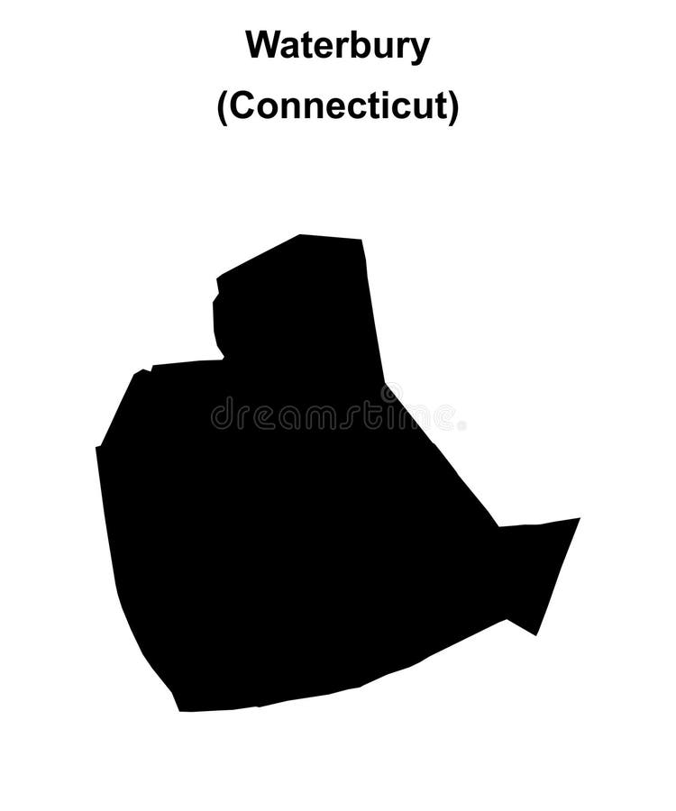Waterbury outline map stock vector. Illustration of vector - 357247918