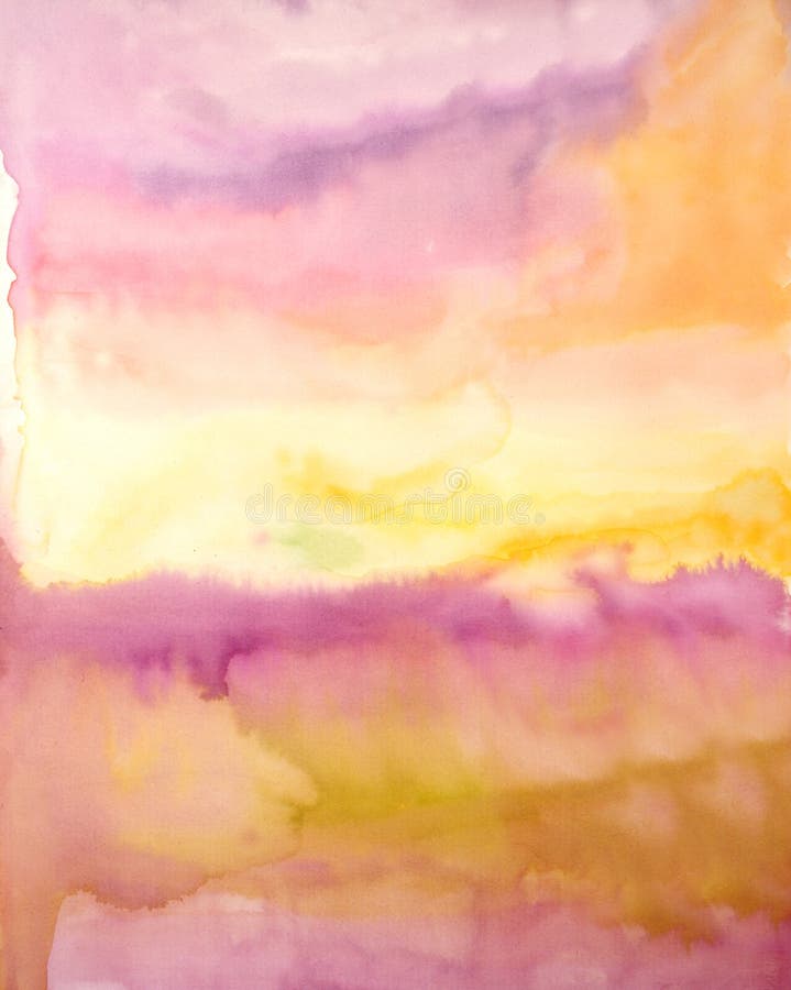 Abstract Watercolor Hand Painted Landscape Background. Stock Image ...