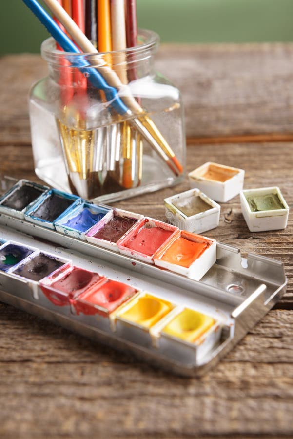 Watercolor paint set stock photo. Image of paint, product - 13095532