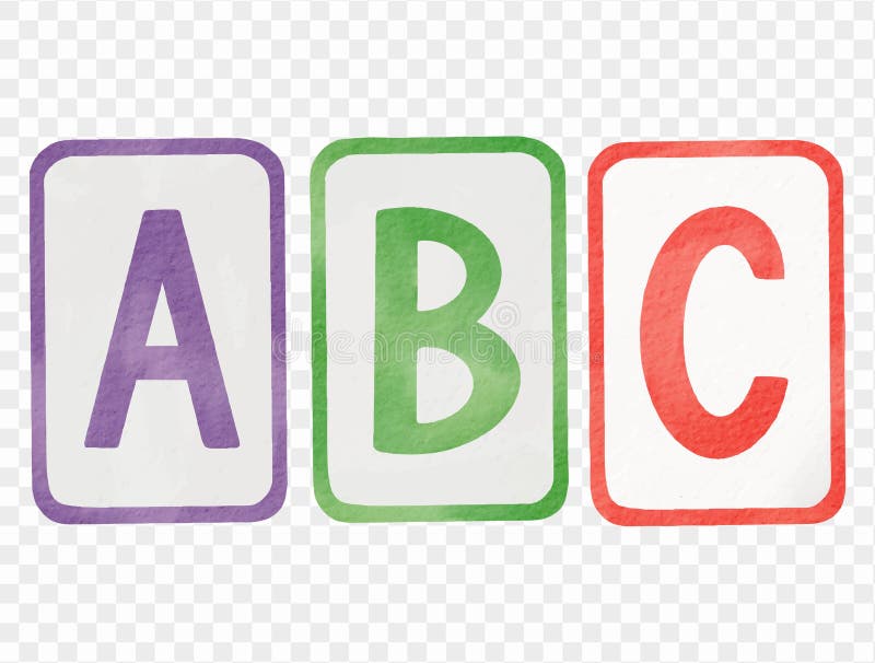 Watercolor ABC Blocks for Kids Learning and Education Vector Stock ...