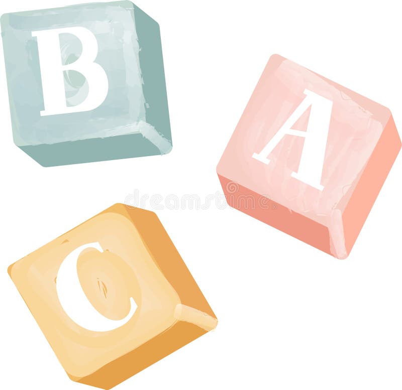 Watercolor ABC Blocks Toy stock vector. Illustration of isolated ...