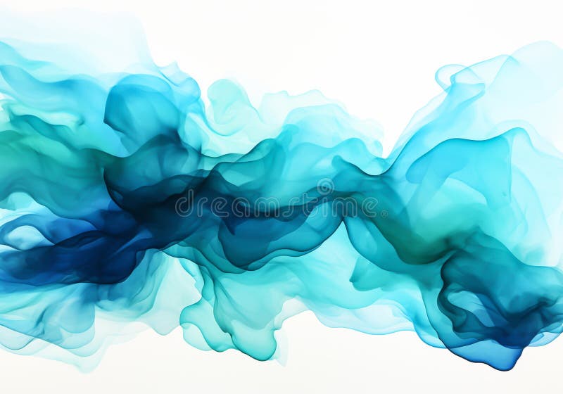 Watercolor Abstract Background in Emerald and Blue Colors. AI ...