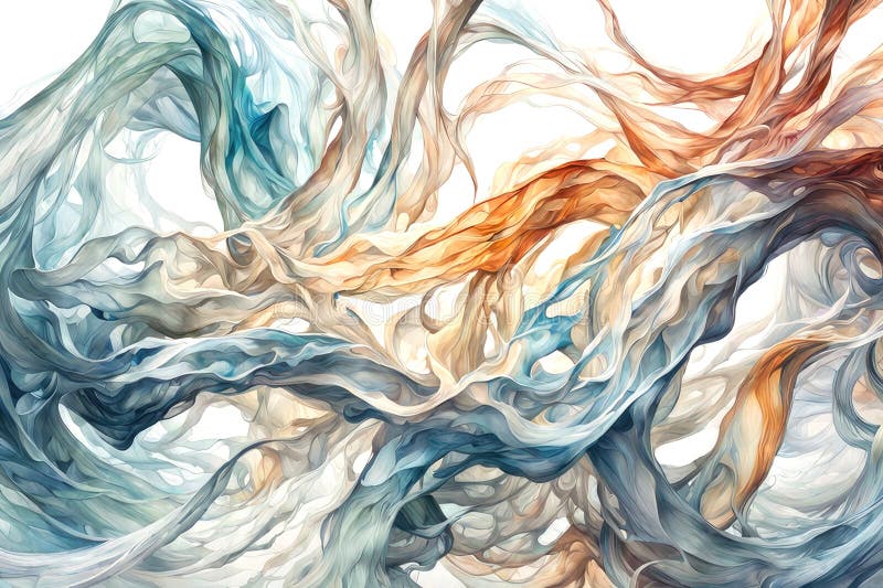 Watercolor Abstract Composition Dynamic Movement Trend Three ...