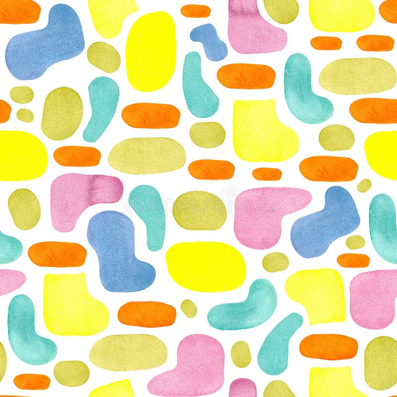 Watercolor Abstract Geometric Pattern with Spots for the Design Stock ...