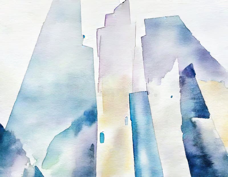 Watercolor of Abstract Modern Building with Unique Stock Illustration ...