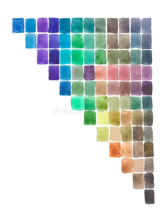Watercolor Abstract Mosaic Hand Drawing Many Light Colors Stock ...