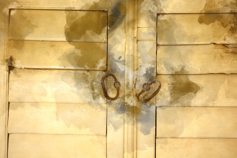 Watercolor Abstract Painting of Closed Windows Stock Photo - Image of ...