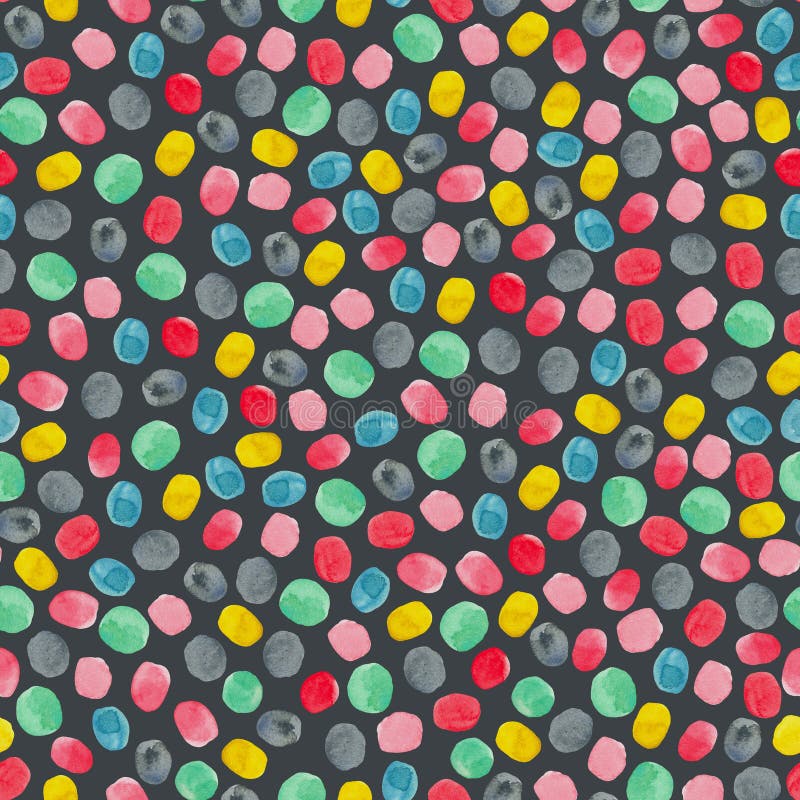 Watercolor Abstract Polka Dot Seamless Pattern Stock Illustration ...