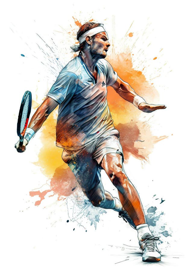 Tennis Racket Paint Stock Illustrations – 351 Tennis Racket Paint Stock ...
