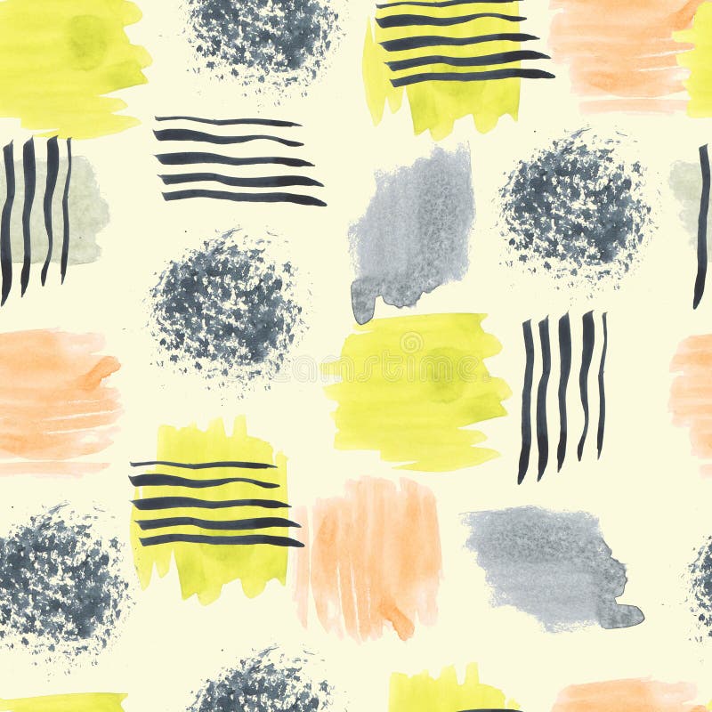 Watercolor, Abstract Seamless Pattern Stock Illustration - Illustration ...