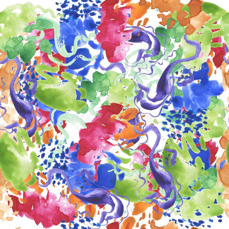 Watercolor, Abstract Seamless Pattern Stock Illustration - Illustration ...