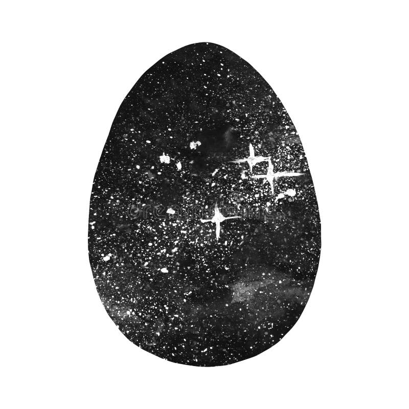 Watercolor Abstract Space Cosmos Peace in Egg. Easter Elements ...