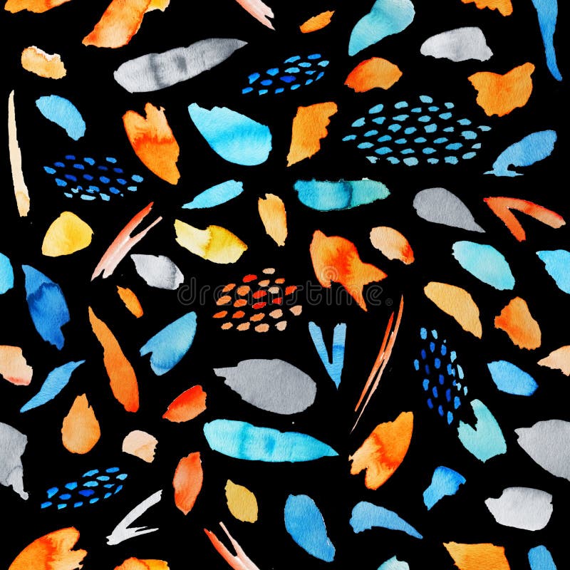 Watercolor Abstract Vibrant Seamless Pattern Stock Illustration ...