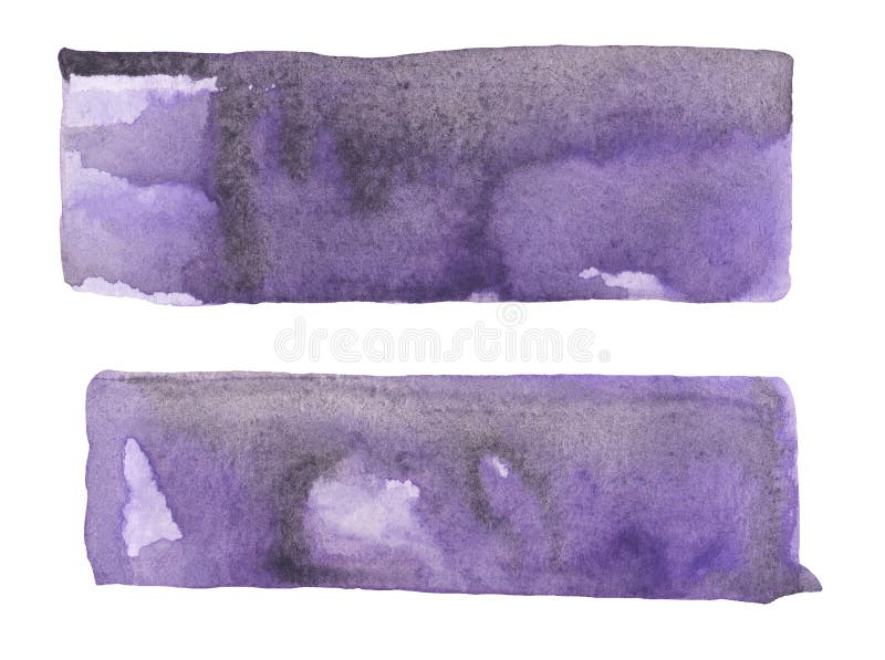 Watercolor Abstract Violet Brush Strokes on a White Background. Stock ...
