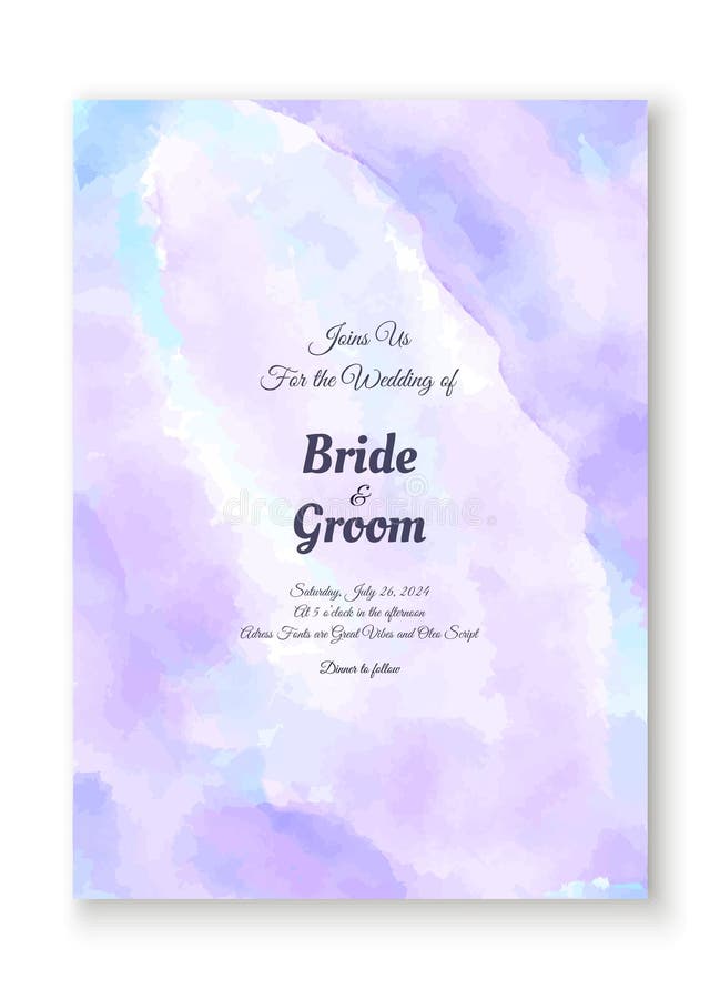 Watercolor Abstract Wedding Invitation Elegant Stock Vector ...