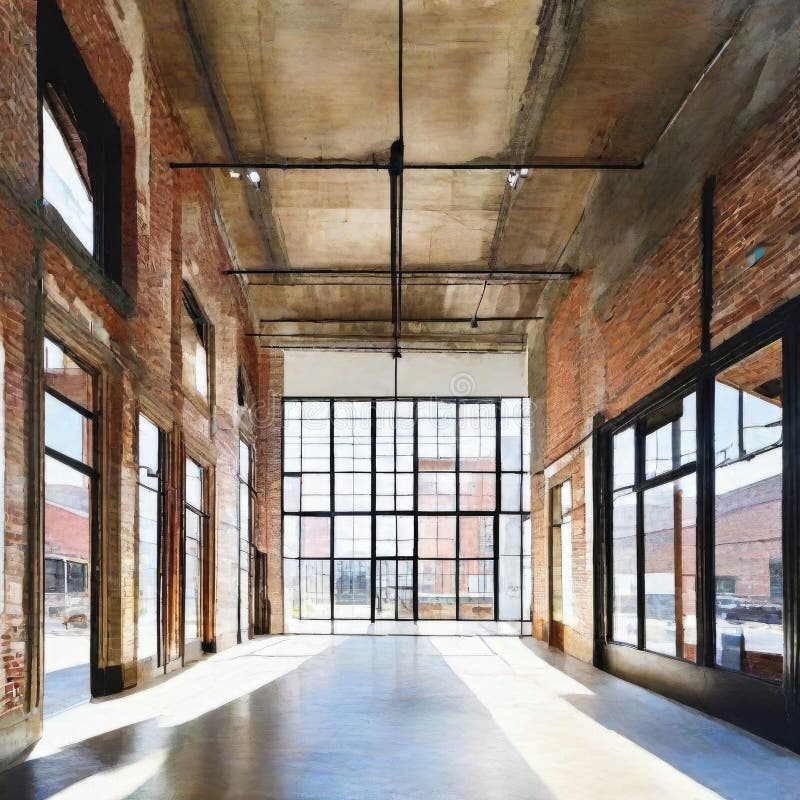 Watercolor of Adaptive Reuse Project Transforming an Old Warehouse into ...