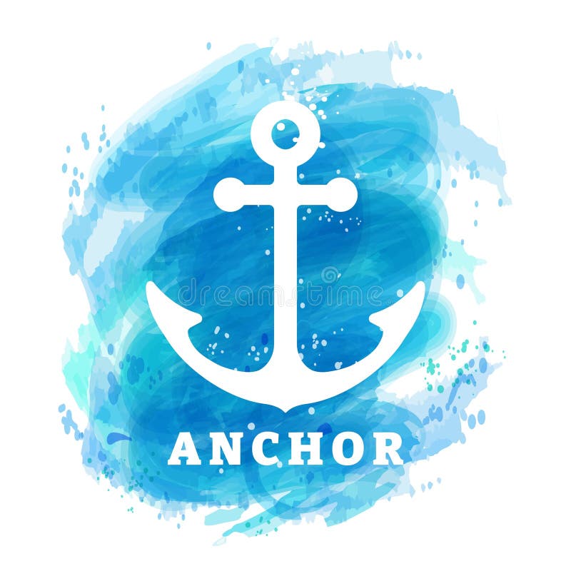 Watercolor anchor sketch stock illustration. Illustration of antique ...