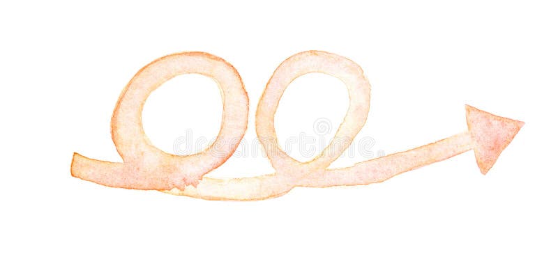 Watercolor Arrow with Loop Design Symbolizing Growth and Progress Stock ...