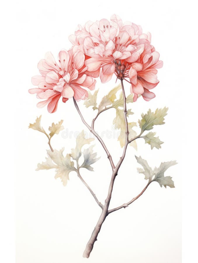 Watercolor Art of the Franklin Tree Flower on a White Backdrop AI ...