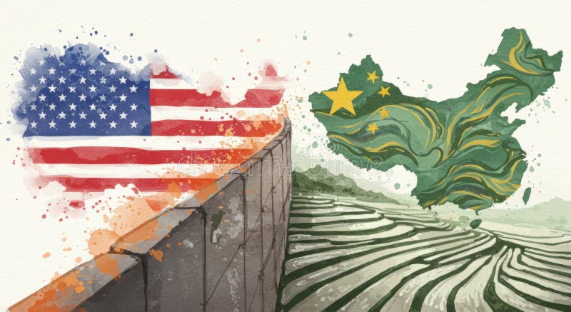 US-China Relations: a Divided World Stock Illustration - Illustration ...