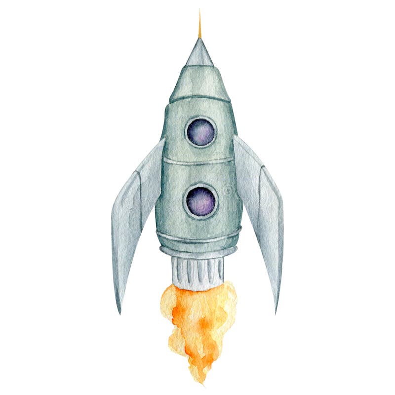 Watercolor Rocket Launch Isolated Stock Photos - Free & Royalty-Free ...