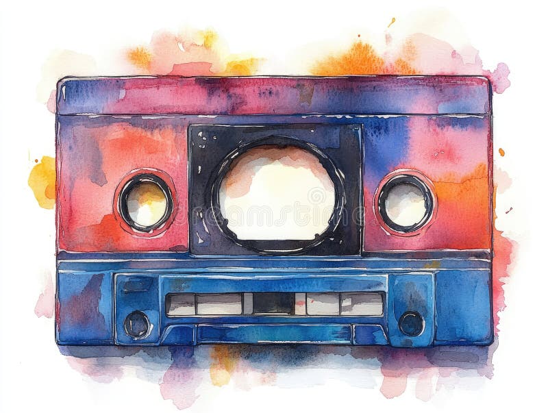 Watercolor Audio Cassette Stock Illustrations – 264 Watercolor Audio ...