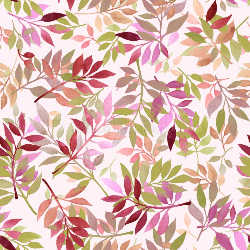 Watercolor Autumn Falling Leaves on a White Background Hand-painted ...