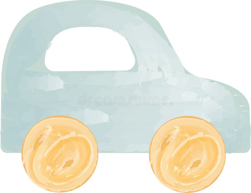 Watercolor Baby Car Toy stock vector. Illustration of kids - 365086856