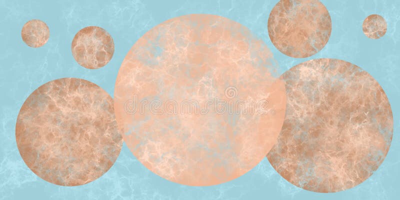 Watercolor Background of Beige Circles on a Blue Background with a ...