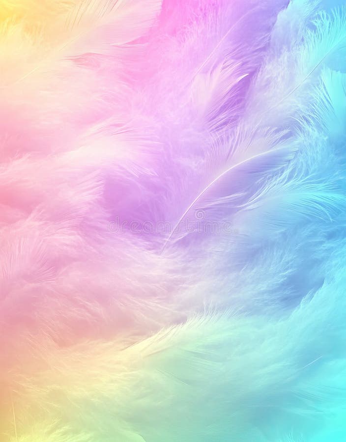 A Watercolor Background with a Colorful Palette and Feather-inspired ...